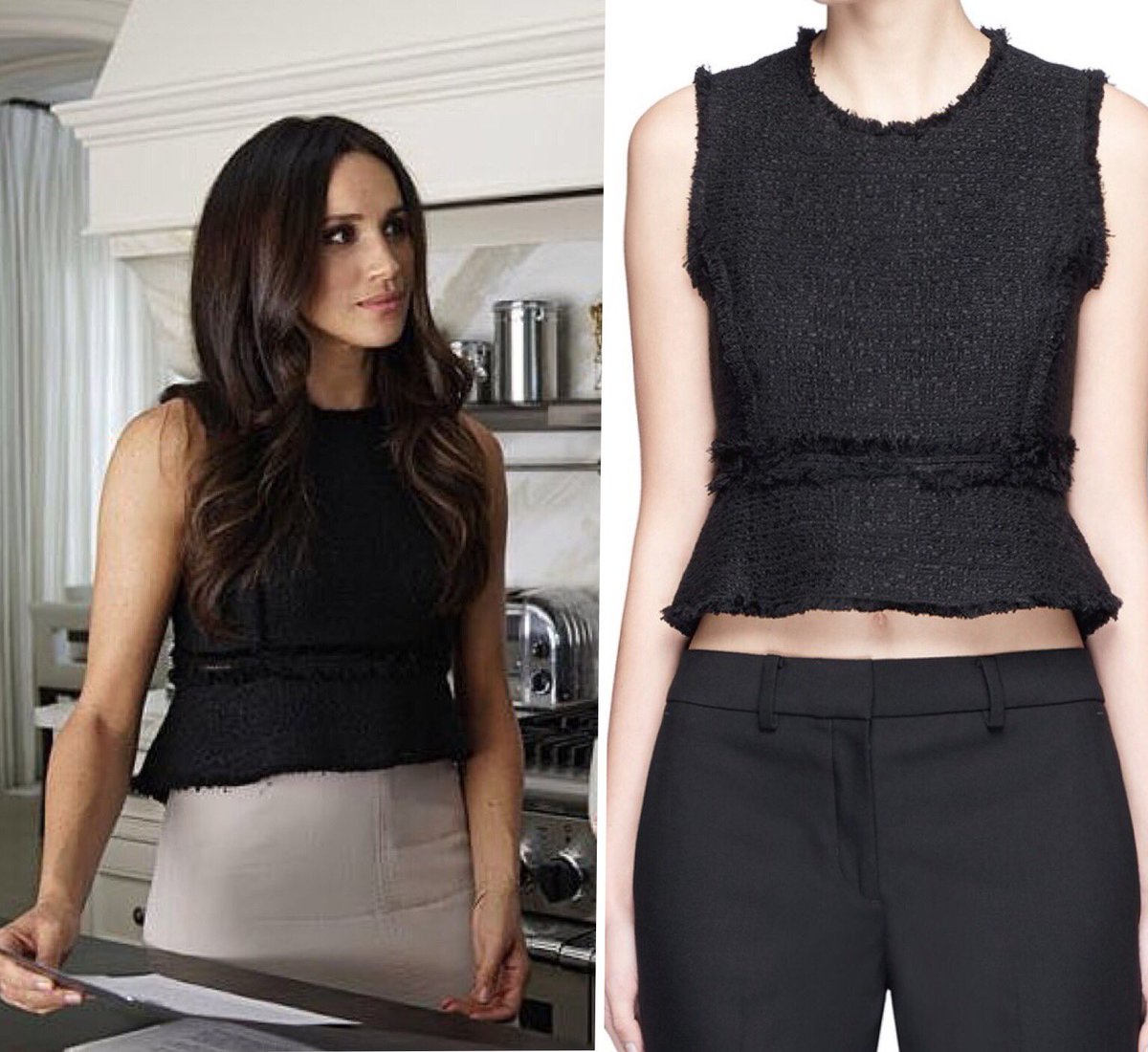 Suits S7E10 Black Peplum Top